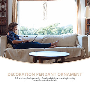 BESPORTBLE Natural Seashell Wind Chime Seashell Wind Bell Decorative Hanging Ornament Nautical Home Decor Gift for Room Patio Balcony Garden (White)