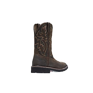 Wolverine men's Rancher Steel Toe 10in Work Boot, Dk Brown/Rust, 9
