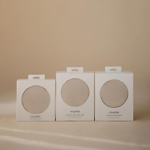 mushie Stretchy & Soft Crib Sheet | Fitted 28" x 52" (Fog)