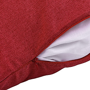 Ruisita 2 Pack 18 x 18 Inches Waterproof Pillow Covers Square Garden Cushion Case Decorative Outdoor Throw Pillow Covers for Home Garden Patio (Red)