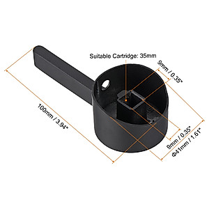 uxcell Single Lever Faucet Handle for 35mm Cartridge, Zinc Alloy Faucet Handle Replacement for Kitchen Bathroom Shower, 4"x1.8", Black