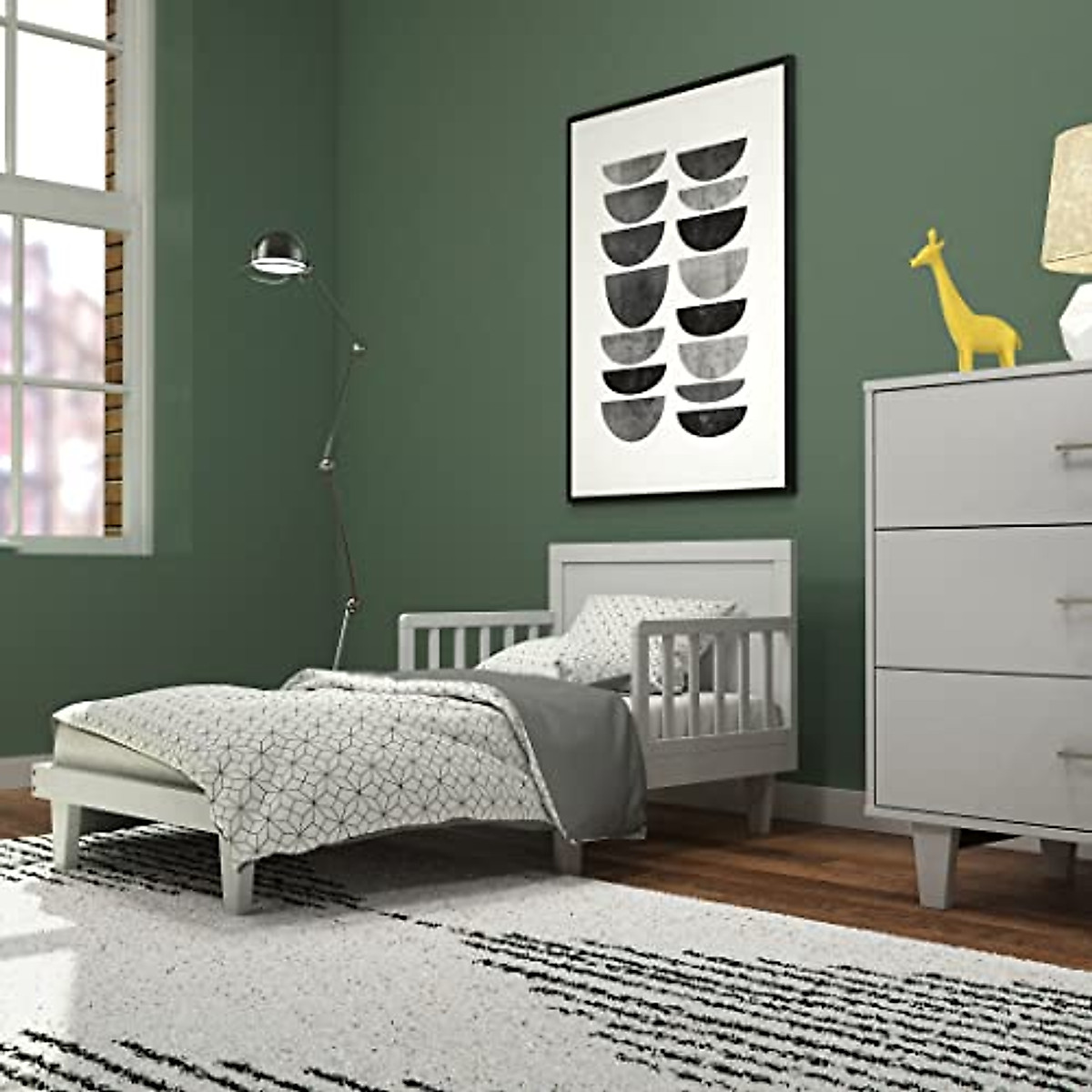 Child Craft Tremont Toddler Bed for Kids with Guard Rails, Low to Ground Design, Made of Pinewood, Featuring Clean Lines to Match Any Décor (Gentle Gray)