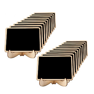 Mini Chalkboards Place Cards 3.94 X 2.95 Inch with Easel Stand and Erasable Chalk for Weddings, Party Supplies, Table Numbers, Food Signs and Special Event Decoration (20 Sets)