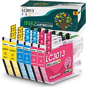 Kingjet Compatible Ink Cartridge Replacement for Brother LC3013 / LC3011 Use with MFC-J487DW MFC-J491DW MFC-J497DW MFC-J690DW MFC-J895DW Inkjet Printers, 6 Pack(2Cyan 2Magenta 2Yellow)