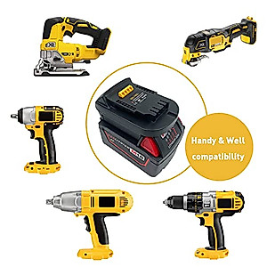 Heating Master ZDTZAN Battery Adapter MIL18DL for Milwaukee M18 18V Battery to Dewalt 20V Lithium-ion Battery, Convert Milwaukee M18 Battery to Dewalt 20V Tool Use