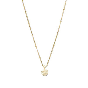 gorjana Women's Shorebreak Pendant Necklace, 18K Gold Plated, Ocean Coin Charm w/Wave Texture