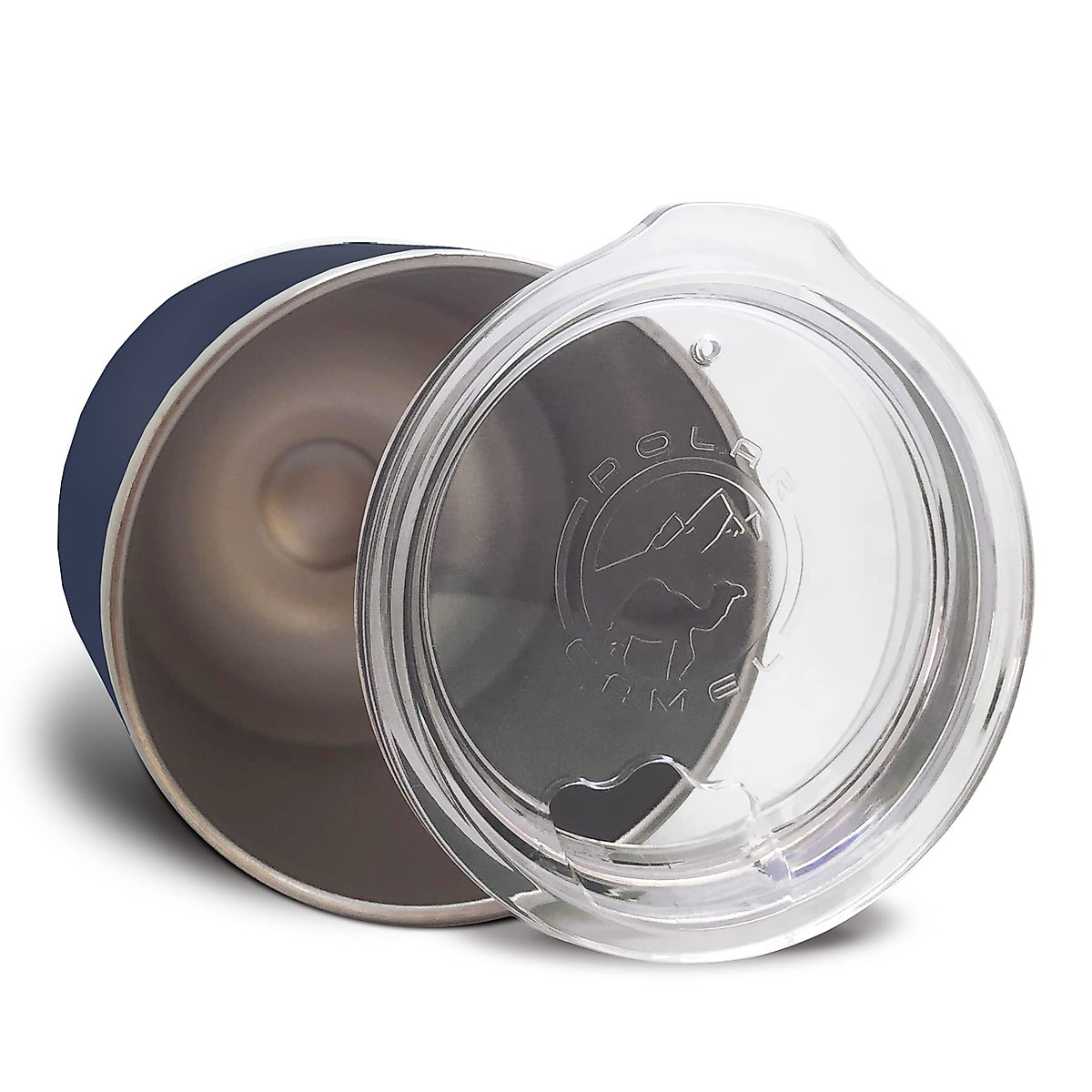 LaserGram Double Wall Stainless Steel Wine Glass Tumbler, Compass Rose, Personalized Engraving Included (Navy Blue)