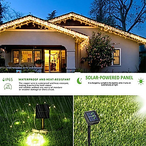 Solar String Lights Outdoor, 2-Pack Each 72FT 200 LED Solar Christmas Twinkle Lights Outside Waterproof Copper Wire with 8 Modes Solar Fairy Lights for Garden Tree Birthday Christmas Decor(Warm White)