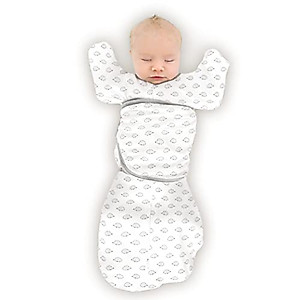 SwaddleDesigns Omni Swaddle Sack® Arms Up Half-Length Sleeves & Mitten Cuffs, Easy Swaddle Transition, Hedgehogs, 0-3 Month