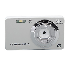 Portable Digital Camera, 56MP 4K Digital Camera for Kids, Video Camera with 2.7 inch Screen, 20X Zoom, Compact Point and Shoot Camera for Teens Students Boys Girls Beginners (Silver)