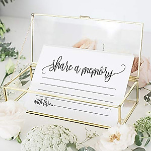 Bliss Collections Share a Memory Cards, Heart Script, Cards for Weddings, Showers, Birthdays, Celebration of Life, Funeral, Retirement, Going Away and Graduation Memories, 4"x6" (Pack of 50)