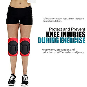 Audance Womens Knee Pads, Knee Pads for Women with Thick EVA Foam Padding Protective Pads Suitable for Women House Cleaning Gardening Work Dance Yoga(L), Red, Large