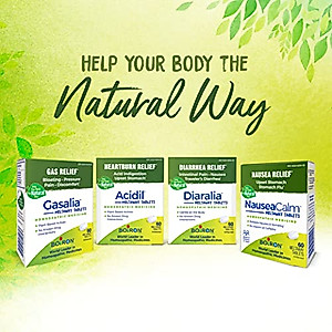 Boiron MotionCalm Relief for Nausea, Vomiting, or Dizziness associated with Motion Sickness Due to Travel, Amusement Rides, and Video Games or VR - Non-Drowsy - 60 Count