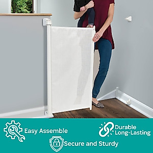 Kidco Retractable Safeway Gate - Retractable Gate with Durable Mesh for Child Protection