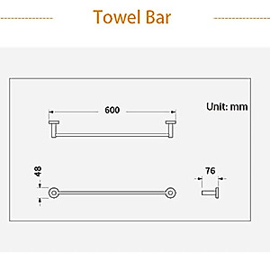 Bath Towel Bar Towel Bar, Matte Brushed Stainless Steel Towel Holders, Bathroon Single Towel Rail Holder Rack, Bathroom Accessories Towel Holder