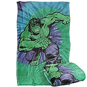 Marvel Hulk Tie Dye Silky Touch Super Soft Throw Blanket 36" x 58"