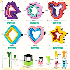 29Pcs Sandwich Cutter and Sealer Set, HAIMST Sandwich Cutters for Kids Lunch Sandwich Bread Decruster DIY Cookie Cutters Fruit Vegetable Cutter Shapes Sandwich Mold for Kids Bento Lunch Box