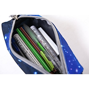 Tilami Rolling Backpack 18 Inch with Pencil Case School for Boys Girls, Galaxy