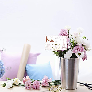 10pcs Table Number Holder Gold Wedding Place Card Holder, Picture Photo Holders 8.6 Inch Tall - Note Menu Memo Clips for Party Gatherings