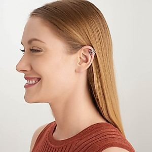 MORGAN & PAIGE Celtic Knot Ear Cuff Earrings For Women - Oxidized 925 Sterling Silver Ear Cuff - Mid To Top No Piercing Ear Cuff For Unpierced Ear Conch & Cartilage