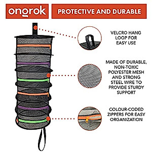 ONGROK Mesh Drying Rack, 6 Tier, Set of 2, Hanging Herb Drying Net, Plant Dryer Tent