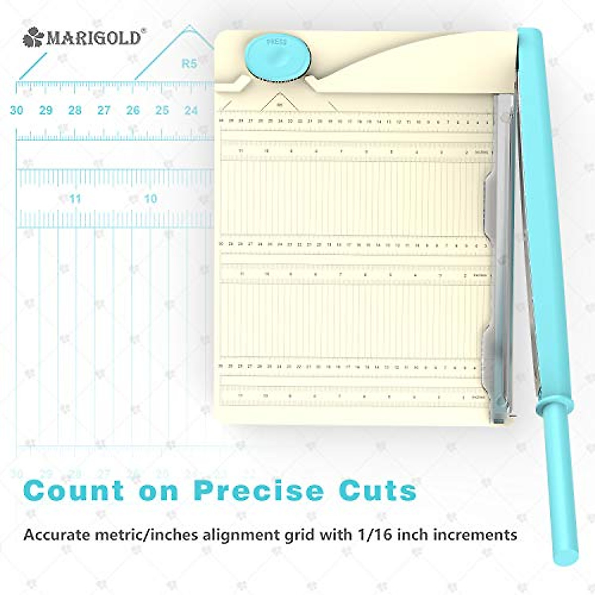 MARIGOLD Paper Cutter Corner Puncher - 12" Paper Guillotine 2-in-1 Paper Trimmer