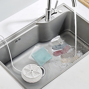 Ultrasonic Mini Washing Machine Turbine with bucket,Portable Folding Fordable Washers,Mini Washing 3in1 Dishwashers for children's clothes Socks,Underwear,Bra, Laundry Tub …