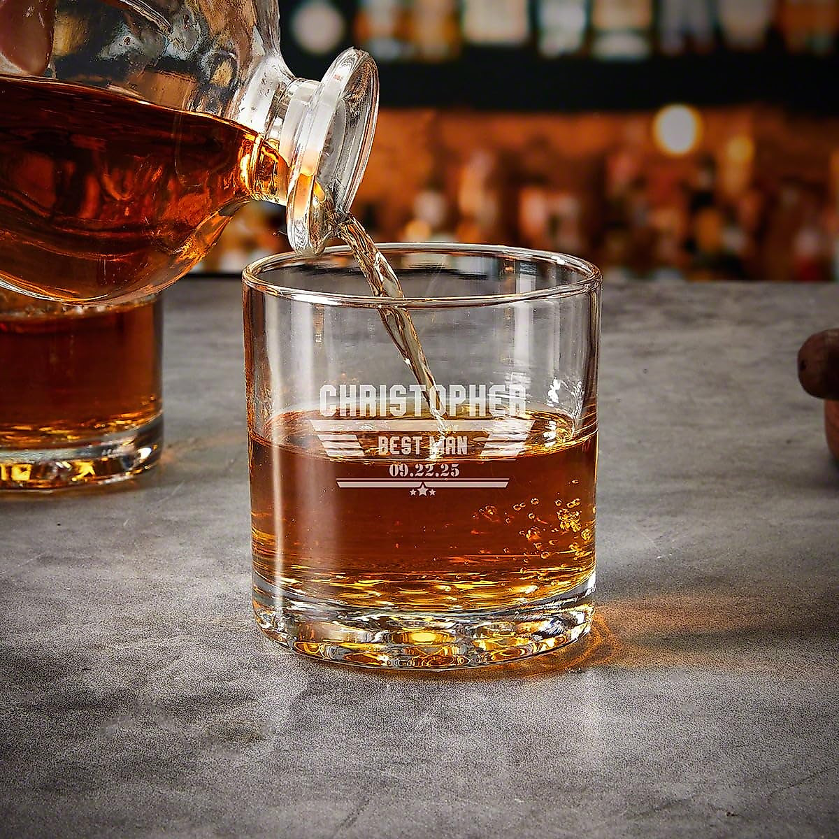 Classic Groomsman Custom Whiskey Glass (Personalized Product)