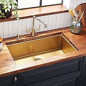 Signature Hardware 944641-32 Atlas 32" Undermount Single Basin Stainless Steel Kitchen Sink with Sound Dampening