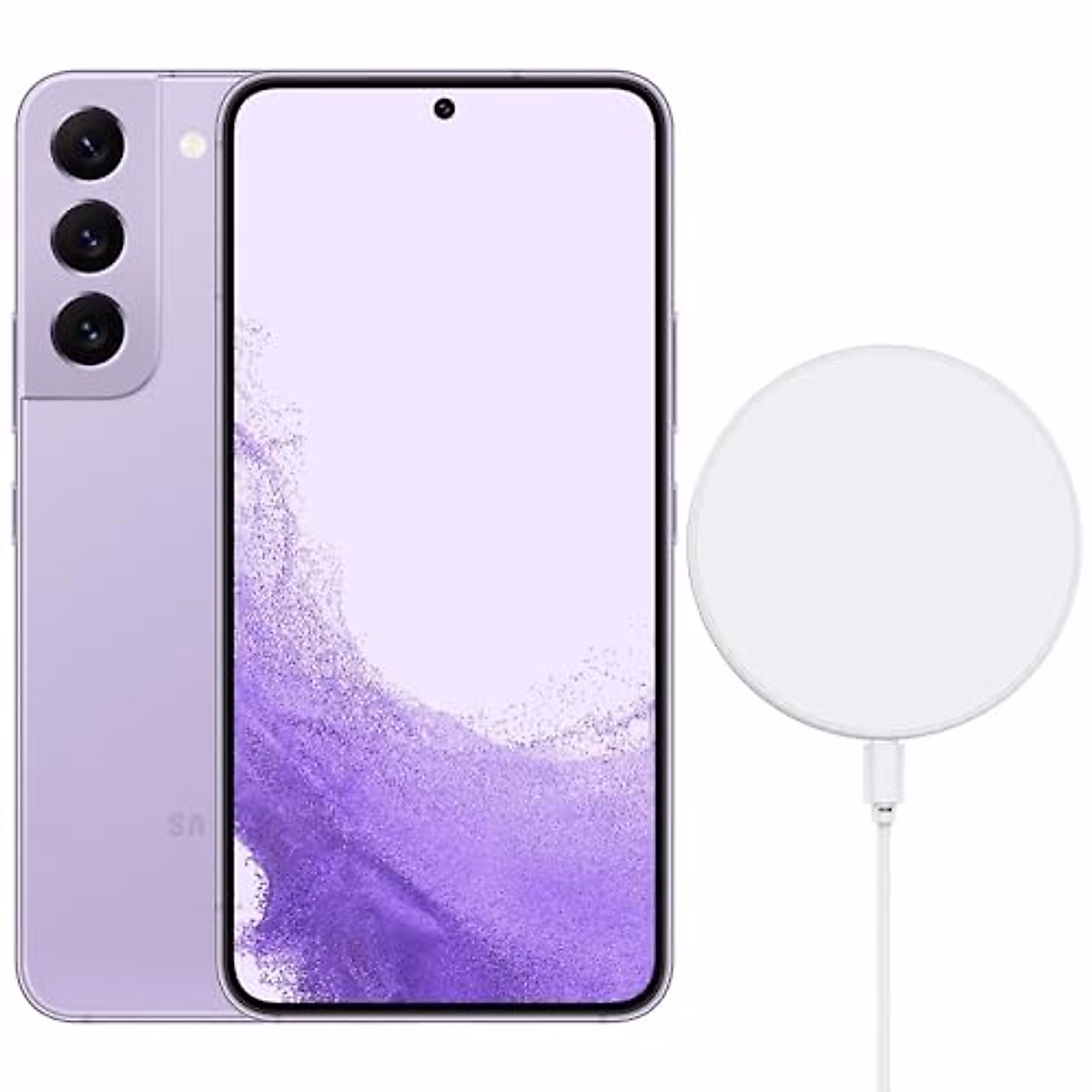 SAMSUNG Galaxy S22 5G (128GB, 8GB) 6.2" AMOLED 2X, 50MP 4K Camera, Global 5G Volte (Fully Unlocked for AT&T, Verizon, T-Mobile, Global) S901U1 (w/Fast Wireless Charger, Bora Purple)