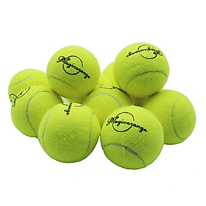 Magicorange Tennis Balls, 12 Pack Advanced Training Tennis Balls Practice Balls, Pet Dog Playing Balls, Come with Mesh Bag for Easy Transport, Good for Beginner Training Ball (Green)