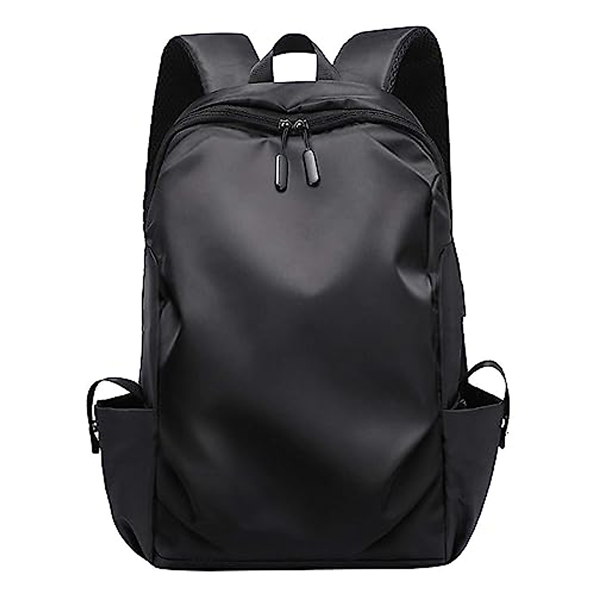 Ellymi Backpack Fashion New Pattern Simple Solid Color Large Capacity Practical Computer Bag Travel Leather (Black, One Size)