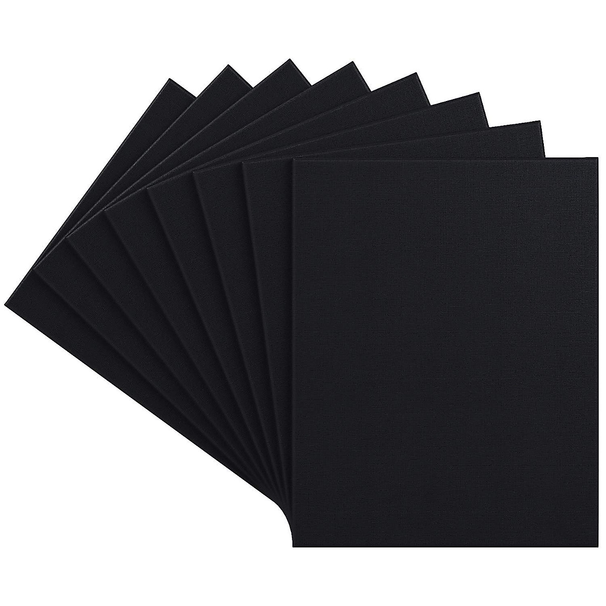 Arteza Paint Canvases for Painting, Pack of 8, 11 x 14 Inches, Blank Black Canvas Bulk, 100% Cotton Stretched Canvas, 8 oz Gesso-Primed, Art Supplies for Adults, for Acrylic Pouring and Oil Painting