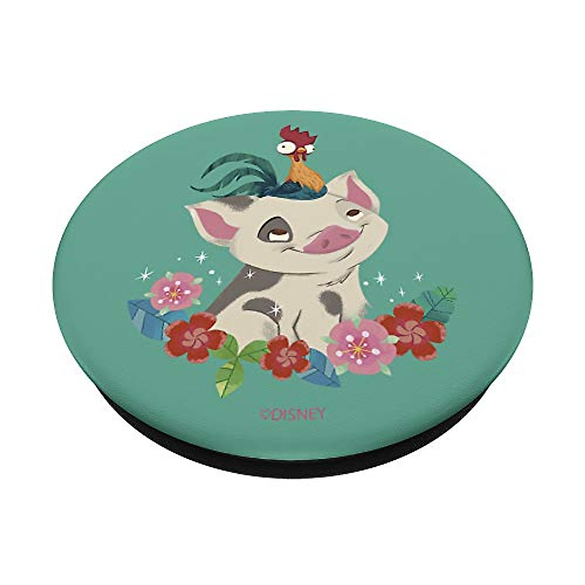Disney Moana Pua And Hei Hei Floral Portrait PopSockets PopGrip: Swappable Grip for Phones & Tablets