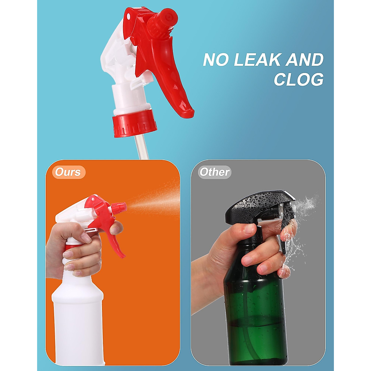 Eccliy 20 Pack 16 Oz Empty Spray Bottles for Cleaning, Leak Proof Spray Bottles with Measurements and Adjustable Nozzle for Cleaning Solutions Commercial Supplies(Red)