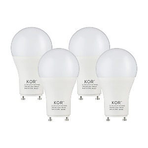 (4 Pack) LED GU24 A19 Light Bulbs 60 Watt Equivalent, 9.5 Watt Dimmable Lights for Home with Twist & Lock Base, Replacing CFL GU24 Ceiling Light, Omni 220 Degree Beam Angle, 800 Lumen Warm White 2700K