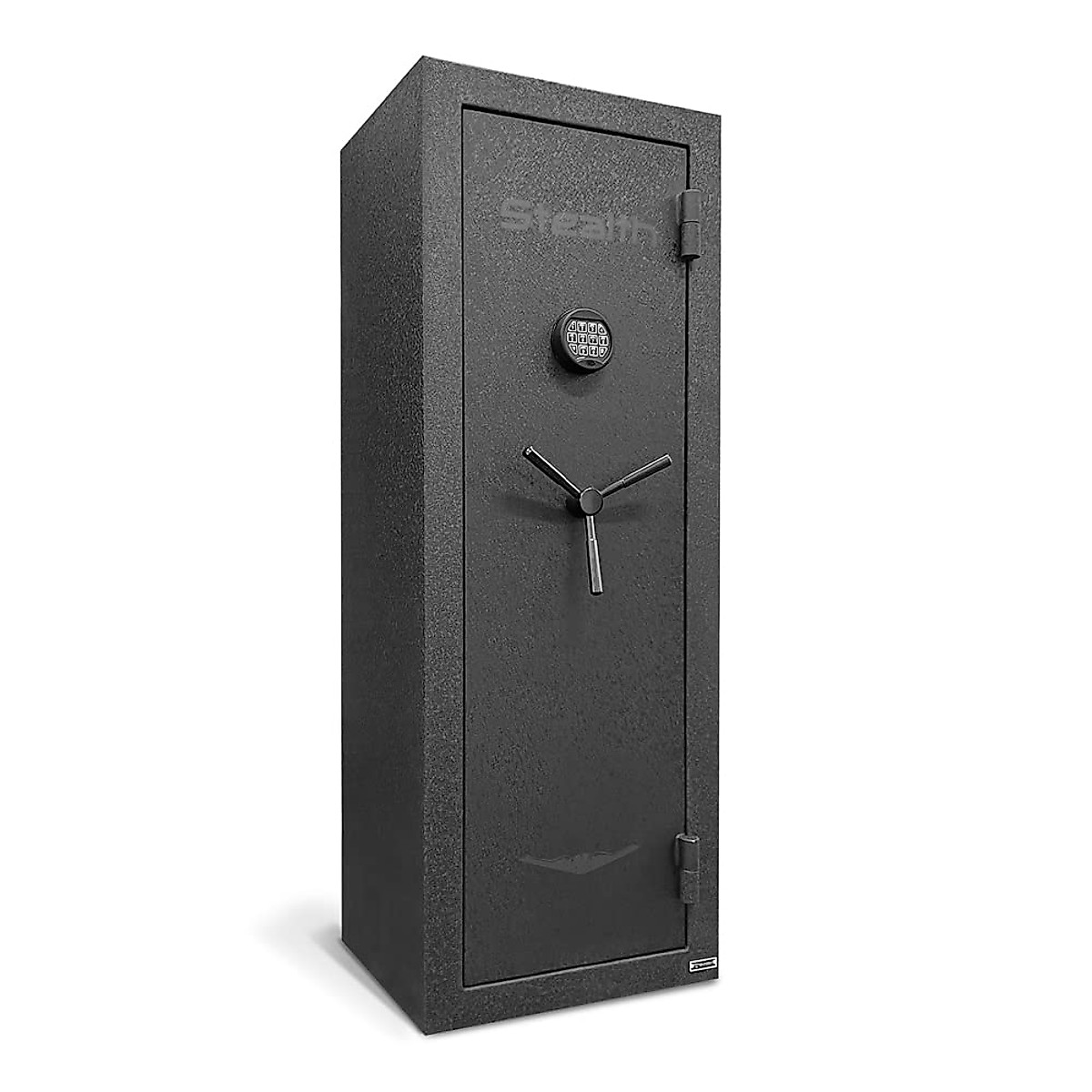 Stealth EGS14 Essential Gun Safe, Fireproof for 30 Minutes, Fits up to 14 Long Guns & Pistols, Adjustable Door Panel Organizer, California DOJ Approved, Internal Power Outlet, Durable Black Paint