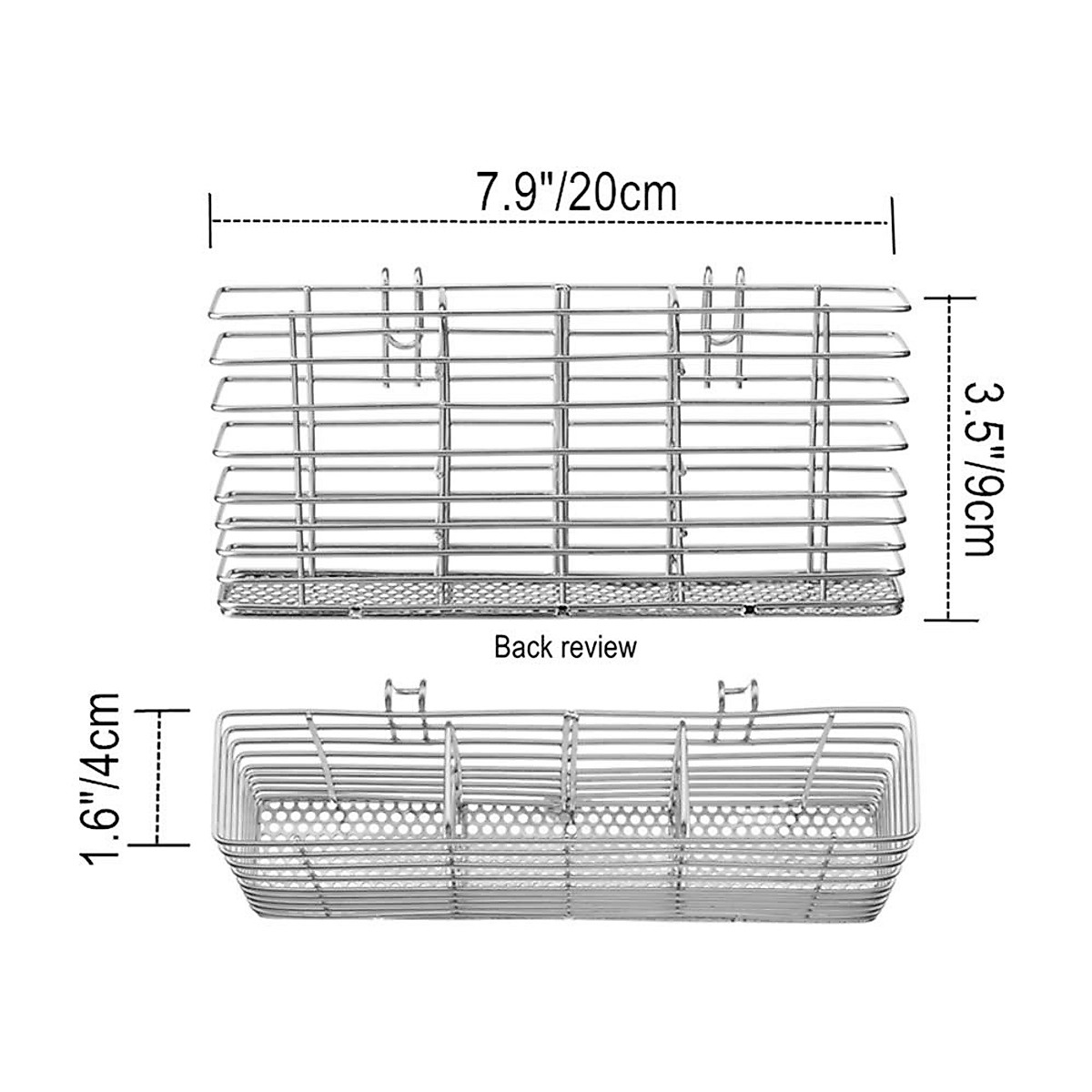 iPEGTOP Cutlery Utensil Silverware Drying Rack Chopsticks Basket Holder with Hooks - Flatware Storage Solution for Kitchen Dish Drainer Dish Drying Rack, Rust Proof