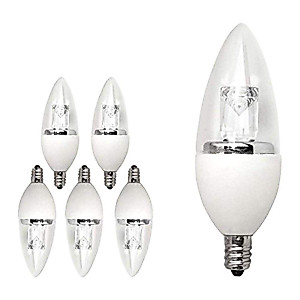 TCP LDCT40W50K6 LED Decorative B11 Chandelier Light Bulbs, Candelabra Based (E12), Dimmable, 6 Count (Pack of 1), Daylight