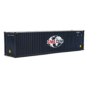 Walthers SceneMaster HO Scale Model of CMA-CGM (Blue, White, Red) 40' Hi Cube Corrugated Side Container (949-8260)