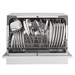 Danby DDW621WDB Countertop Dishwasher with 6 Place Settings, 6 Wash Cycles and Silverware Basket, Energy Star-Rated with Low Water Consumption and Quiet Operation