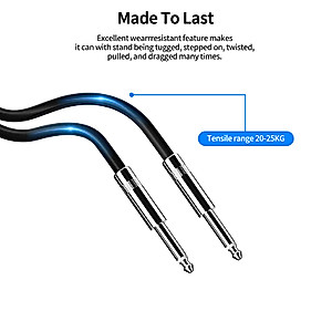 Wdpqyy 2-Pack 50ft 1/4 Inch TS Cable, Professional Quarter Inch 1/4 Inch to 1/4 Inch TS Stereo Interconnect Cable