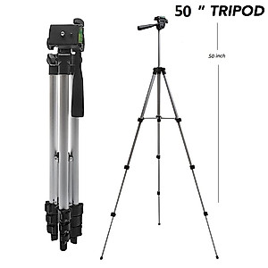 Zeikos 50" Inch Aluminum Camera Tripod, Lightweight with Bubble Level Indicator + Free MiracleFiber Microfiber Cleaning Cloth and Carrying Bag