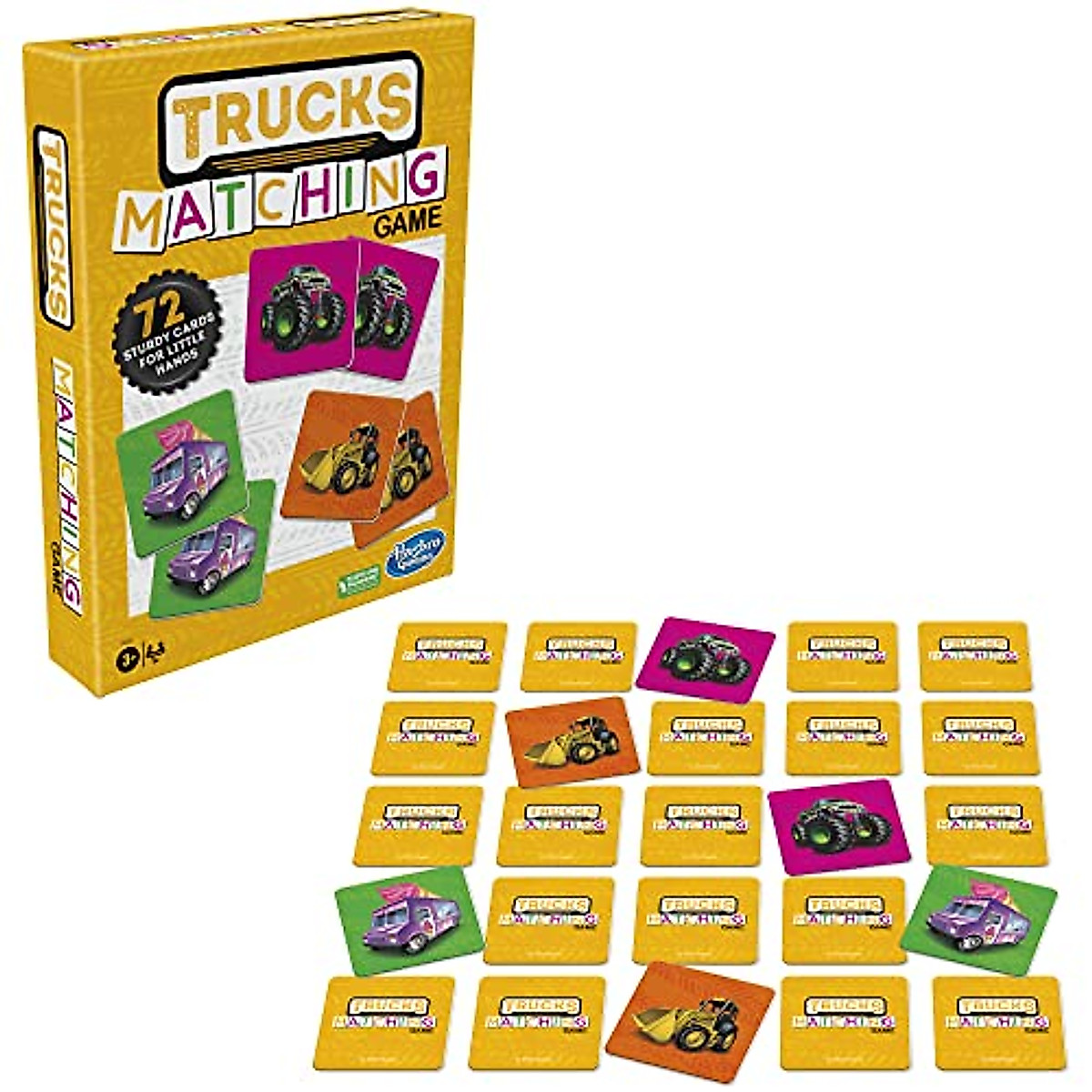 Hasbro Gaming Trucks Matching Game | Preschool Games for Boys & Girls | Memory Card Game | Easter Gifts for Kids | Ages 3+ (Amazon Exclusive)