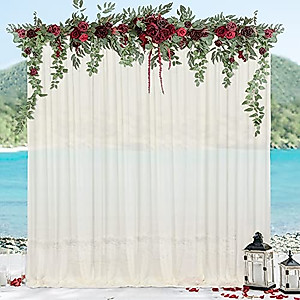 Ivory Chiffon Backdrop Curtain 10ftx10ft Birthday Party Backdrop Photography Backdrop Drapes for Wedding Arch Party Decorations