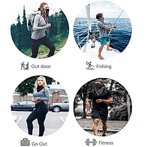 Kyerivs 2 Pieces Black and Gray Face Mask Reusable Washable Cloth Bandanas Women Men Neck Gaiter Cover Ear Loops for Dust