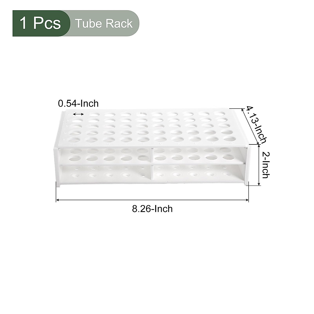 YOKIVE Tube Rack, Polypropylene Test Tube Rack Holder | Great for 1.5ml Lab Test Tube(White, 50-Sockets)