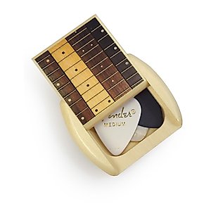 Guitar Pick Caddy Box, American Made Aspen Wood with 4 Picks