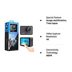 AKASO V50 Pro Native 4K30fps 20MP WiFi Action Camera with EIS Touch Screen 98 feet Waterproof Camera Support External Mic Remote Control with Helmet Accessories Kit