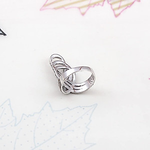 Ajojewel New Black Rhinestones Crown Ring Retro Vintage Exaggerated Statement Rings For Women Unique Collection Costume Jewelry Accessories (Black, 9)